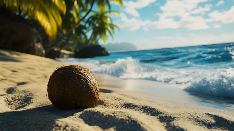 Tropical Beach Dreamscape stock illustration. Illustration of tranquil ...