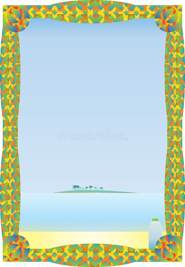 Tropical Beach in a Frame stock vector. Illustration of frame - 58665479
