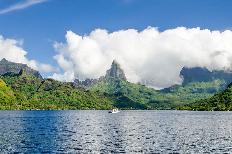 Tropical Beach, French Polynesia Stock Image - Image of paradise, green ...