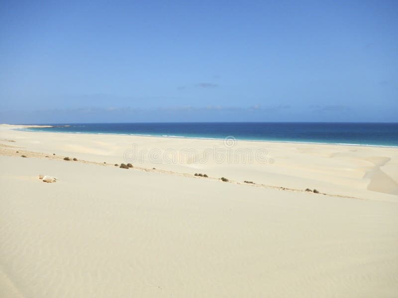Tropical Beach with High Dunes of White Sand Stock Image - Image of ...