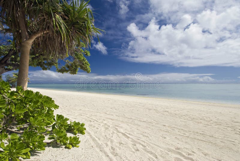 Tropical Beach and Lagoon. Aitutaki,Cook Islands Stock Image - Image of ...