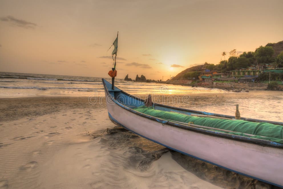 Tropical Beach Landscape in GOA Stock Photo - Image of boat, asia: 54266528