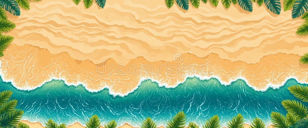 Tropical beach overhead stock illustration. Illustration of beach ...