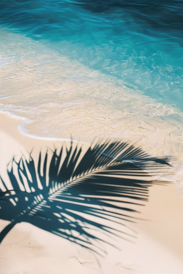 Tropical Beach Palm Shadow stock image. Image of nature - 371969923