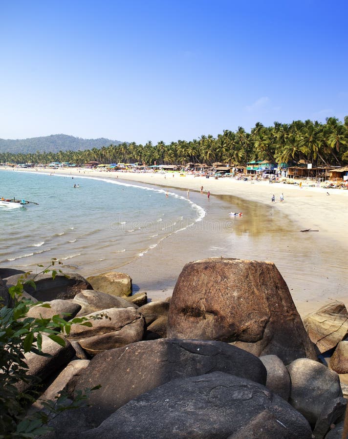 Tropical Beach Palolem, Goa, India Stock Photo - Image of india ...