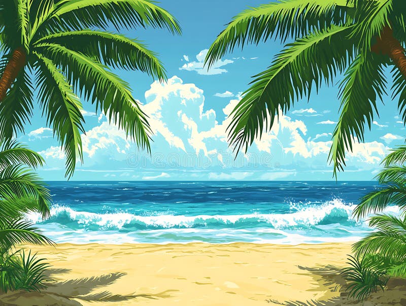 Tropical Beach Paradise View (1 Stock Image - Image of scenic, tropical ...