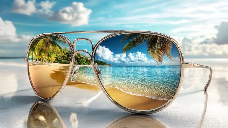 Tropical Beach Reflection in Sunglasses - Summer Vacation Inspiration ...