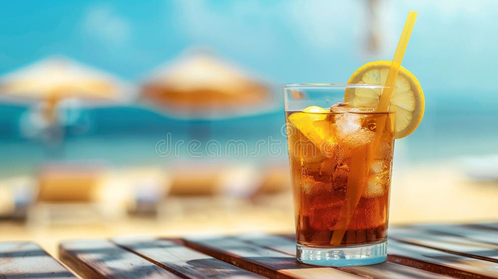 Tropical Beach Refreshment stock image. Image of straw - 317528065