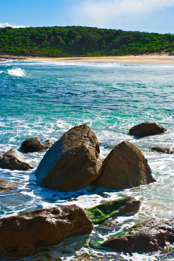 Tropical beach with rocks stock photo. Image of holiday - 11130776