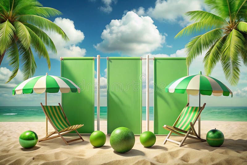 Tropical Beach Scene, Advertisement Space, Relaxation Stock ...