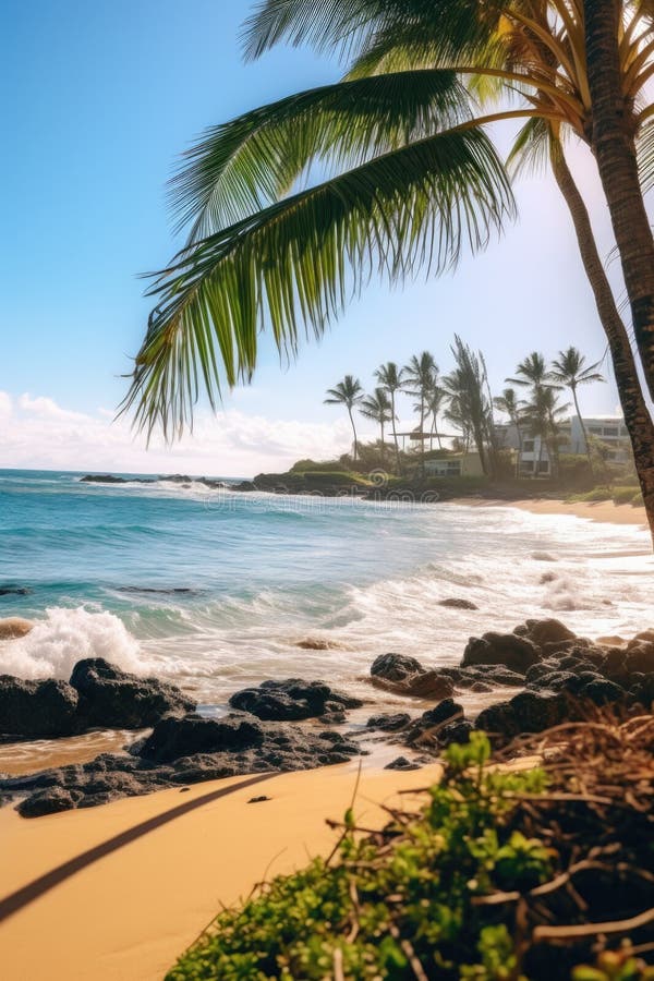 Tropical Beach Scene, Perfect for Travel Brochures Stock Photo - Image ...