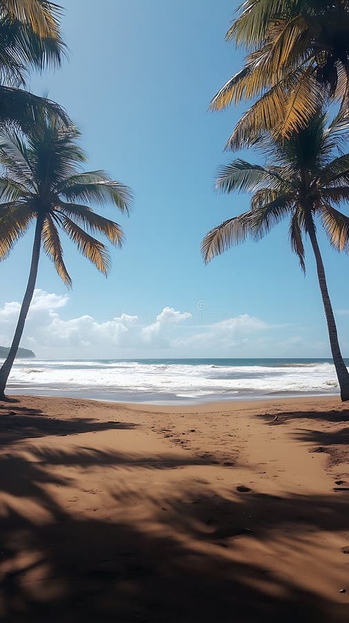 Tropical Beach Scene, Sunny Day Stock Photo - Image of sunny, calm ...