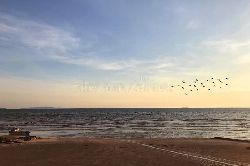 Tropical Beach and Sea at Evening Time Stock Image - Image of coast ...