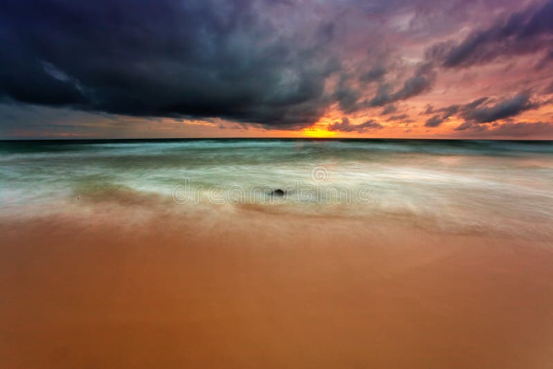 Tropical beach at sunset. stock image. Image of scenic - 21917109