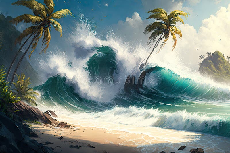 Towering Waves Stock Illustrations – 179 Towering Waves Stock ...