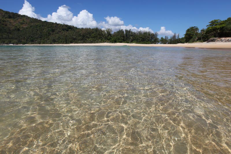 Tropical Beach with Transparent Water Stock Image - Image of water ...