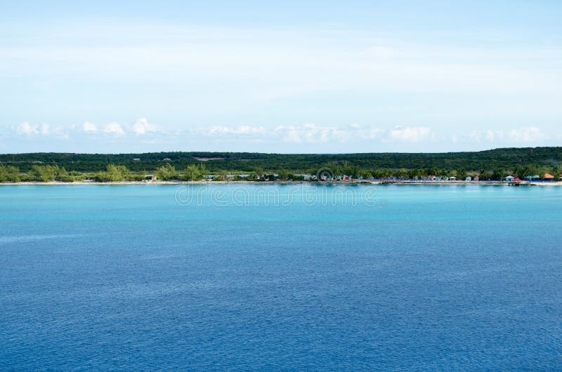 Tropical beach with trees stock image. Image of forest - 181512501