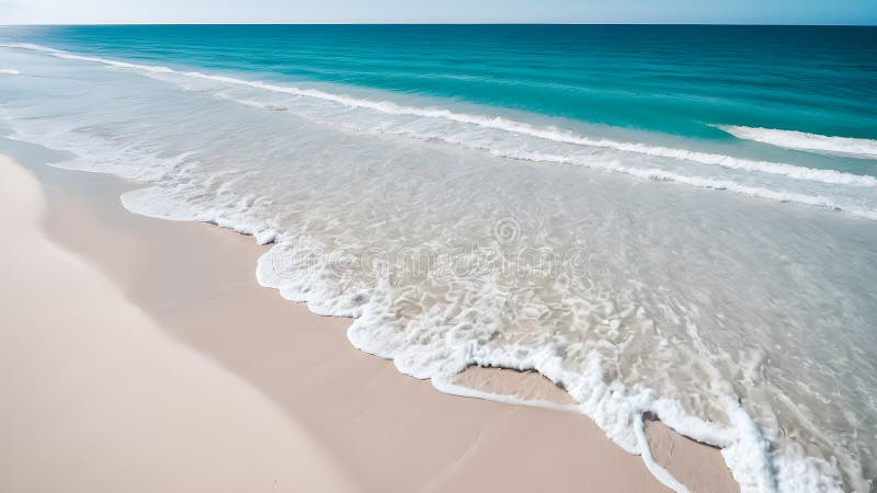 Tropical Beach with Turquoise Ocean Water Stock Illustration ...