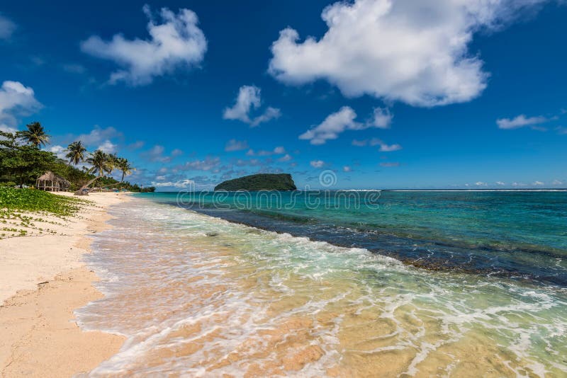 Tropical Beach in Western Samoa Stock Image - Image of beach, paradise ...