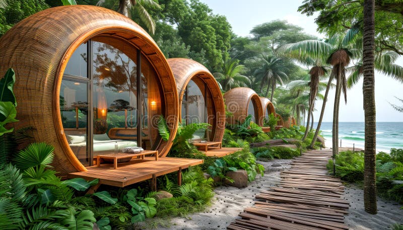 Tropical Beachfront Geo-Domes on a Beachfront. Eco-friendly Igloo Hotel ...