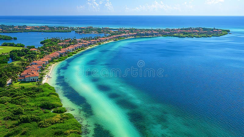 Tropical Beachfront Resort Aerial Stock Photo - Image of view ...
