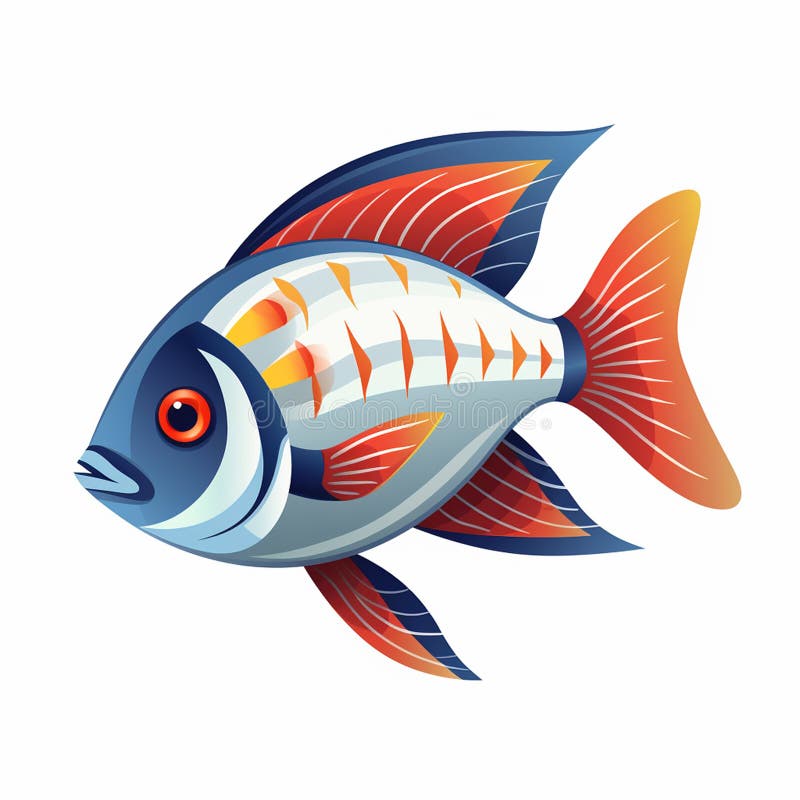 Tropical Beauty Exotic Fish Art Stock Illustration - Illustration of ...