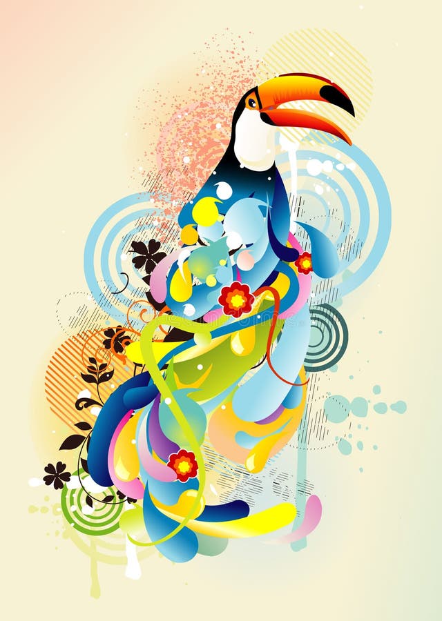 Tropical Bird Abstract Illustration Stock Vector - Illustration of ...