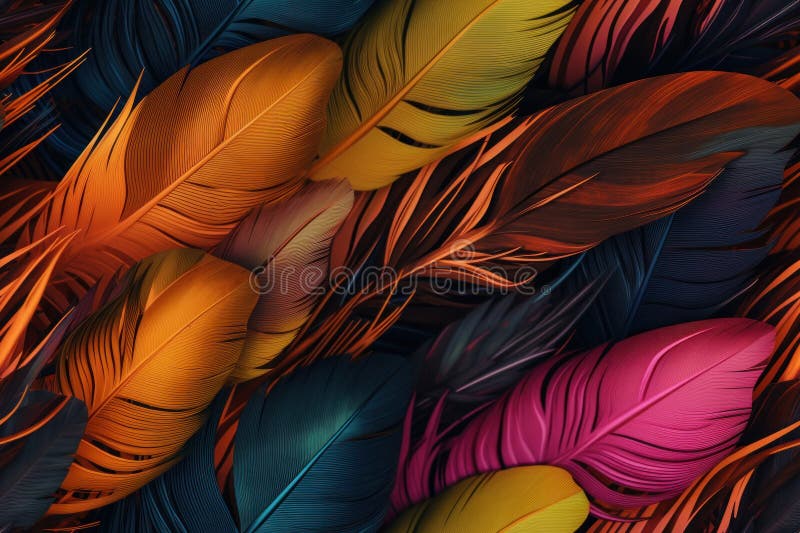 Tropical Bird Feathers Perfect Seamless Repeating Pattern. Generative ...