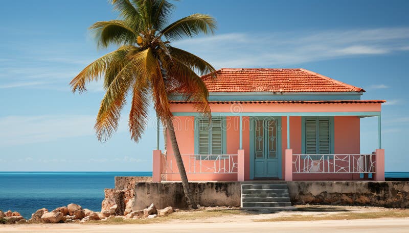 Tropical Blue Coastline, Palm Tree Hut, Luxury Beach Vacations ...