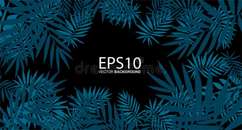 Tropical Blue Leaf Pattern Background Stock Vector - Illustration of ...