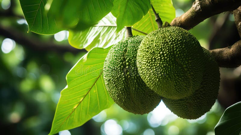 Tropical breadfruit tree stock illustration. Illustration of climate ...