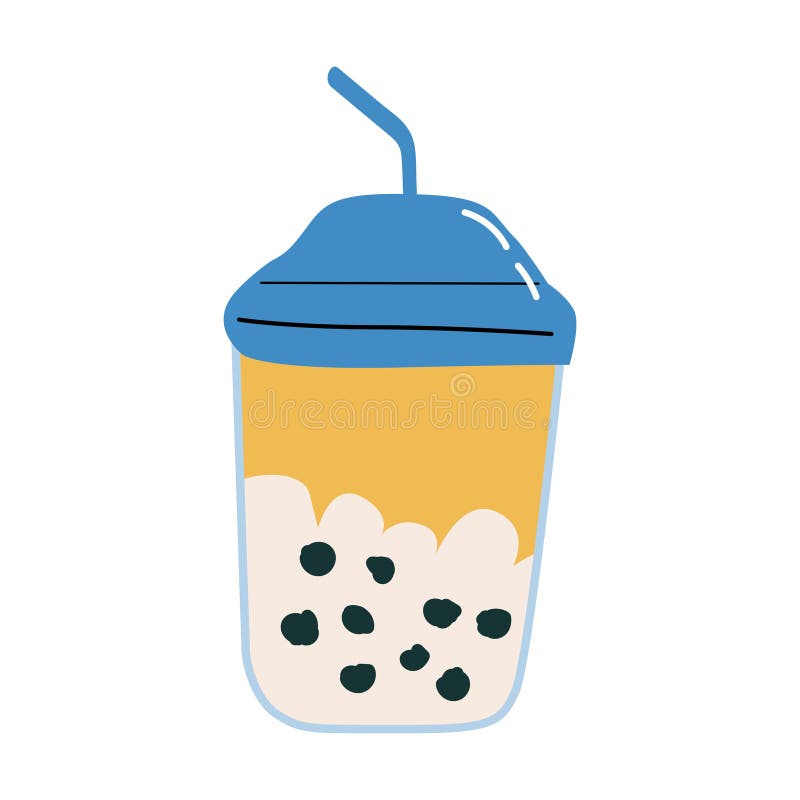 Tropical Bubble Tea Drink Sticker Design for Summer Vacation Stock ...