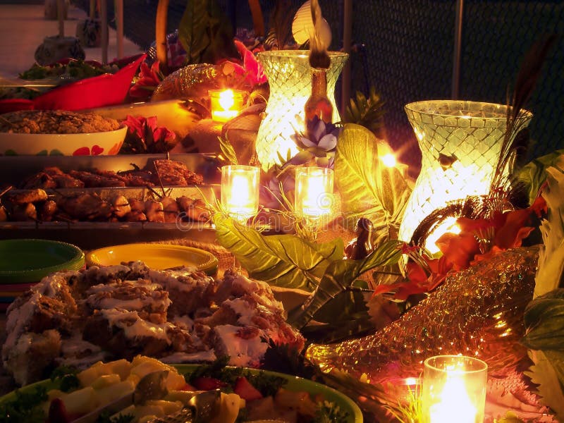 Tropical Buffet Table stock photo. Image of dessert, night - 3067610