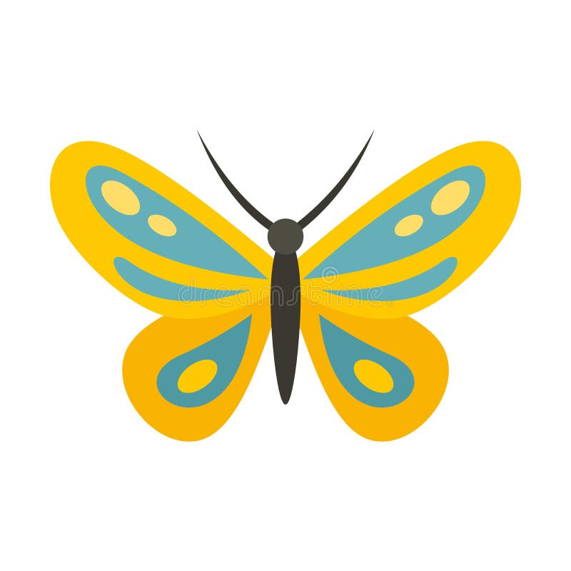 Tropical Butterfly Icon Flat Isolated Vector Stock Vector ...