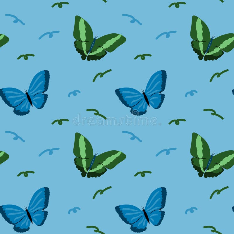 Tropical Butterfly Pattern Design for Fabric or Wallpaper Stock Vector ...