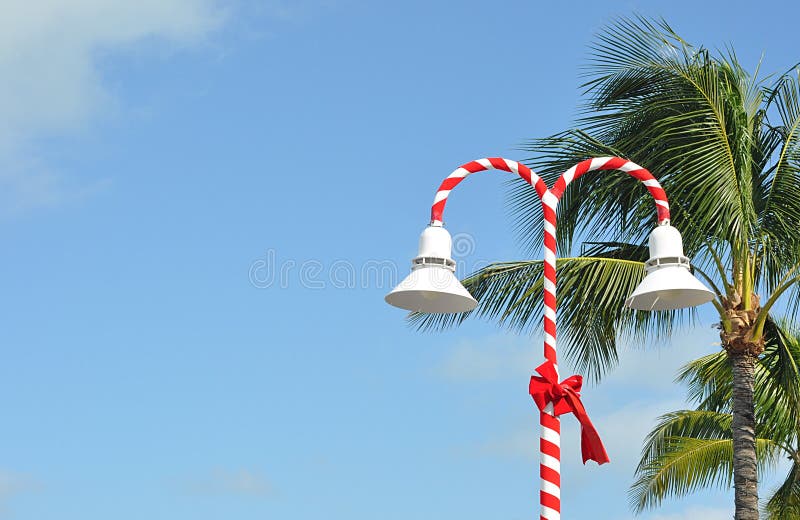 Tropical Candy Cane Street Lamp Stock Image - Image of tropical, xmas ...