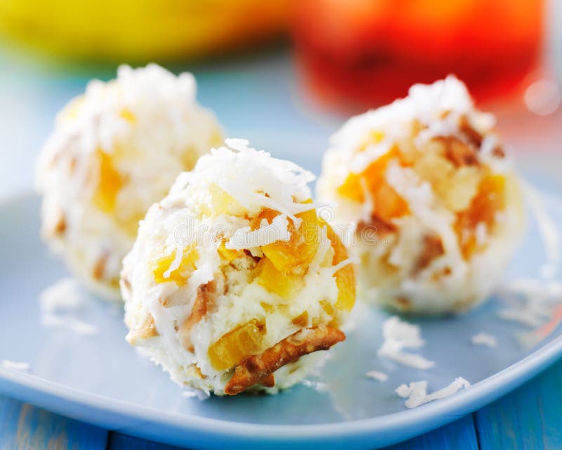 Tropical cheese balls stock photo. Image of snack, fruity - 55804508