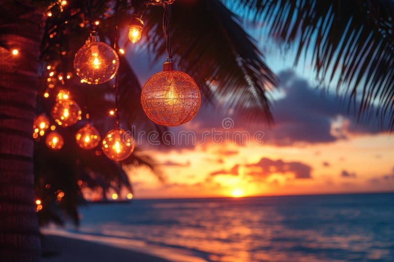 Tropical Christmas Sunset, Tropical Sunset Setting a Beautiful Scene ...