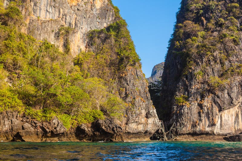 Tropical cliffs stock photo. Image of remote, turquoise - 57161028