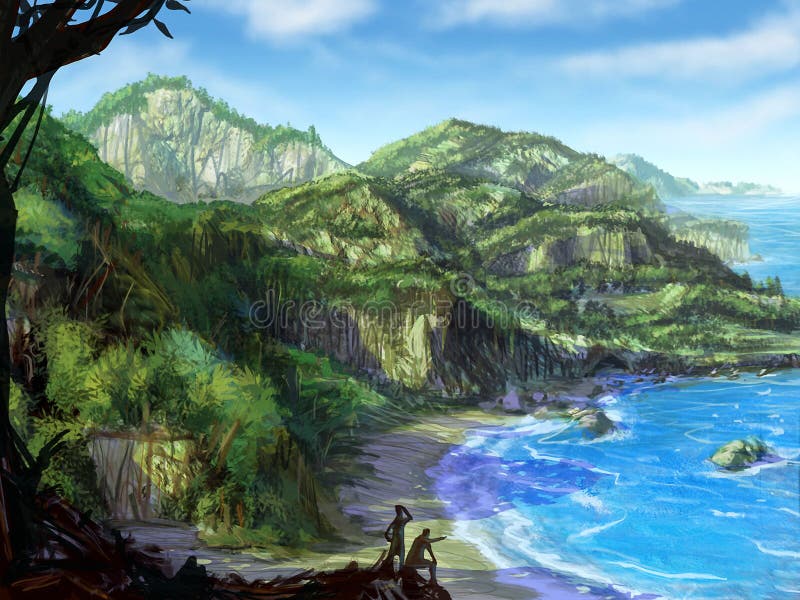 Alien LandScape stock illustration. Illustration of dark - 528953