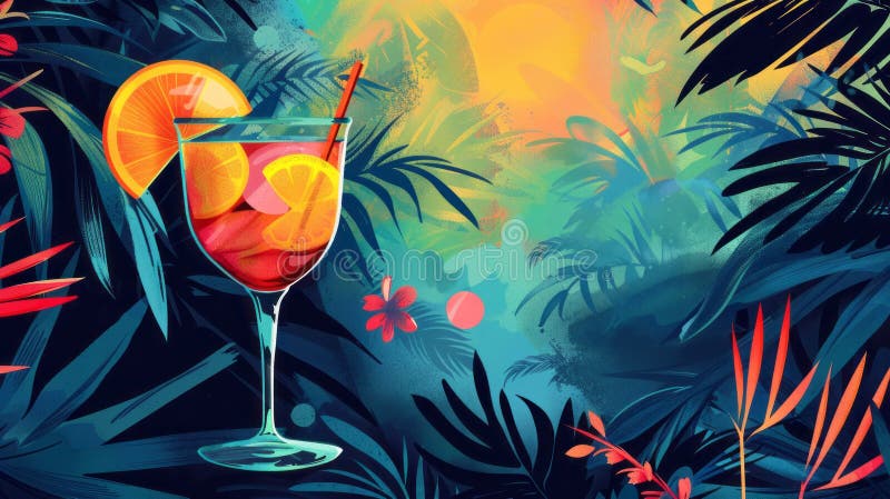 Tropical Cocktail Fresh Poster Stock Illustration Illustration Of Business Poster 311138280