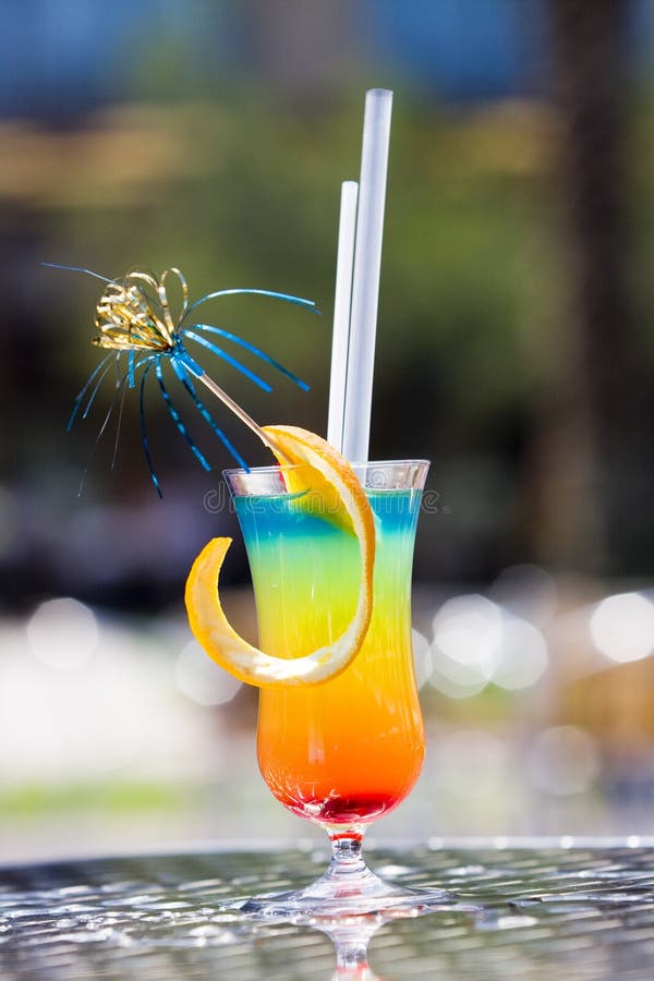 Tropical Cocktail on the Table Stock Photo - Image of cocktail, drink ...