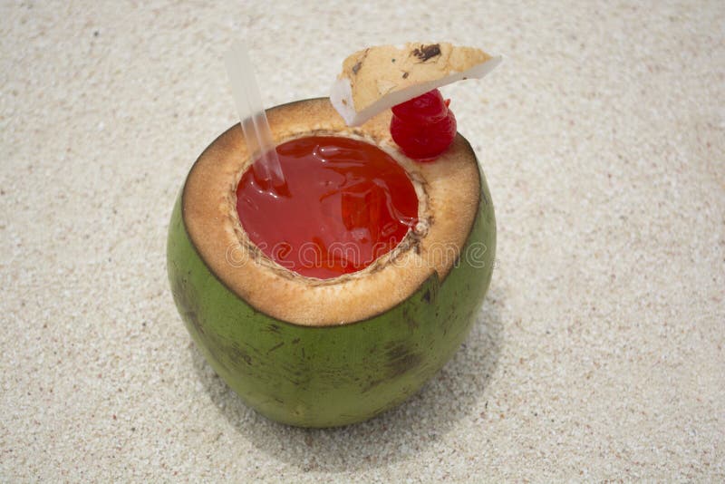 Tropical Coconut Cocktail. stock photo. Image of coast - 90077200