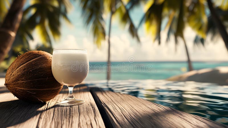 Tropical Coconut Delight stock illustration. Illustration of smooth ...