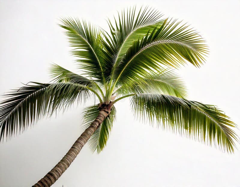 Tropical Coconut Palm Tree Isolated on White Background Stock ...