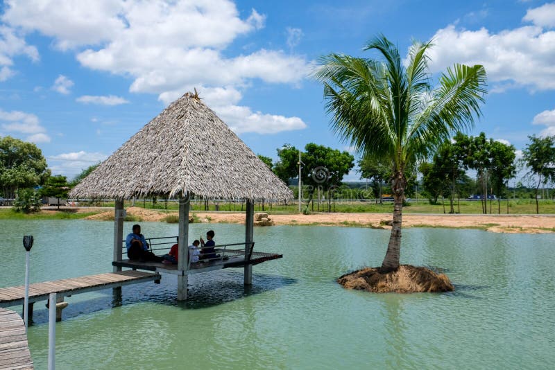 Tropical Coffee Shop with Waterfront Editorial Stock Image - Image of ...