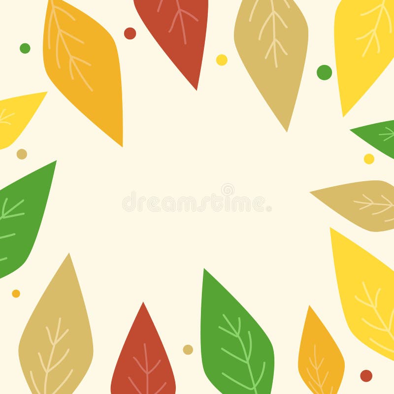 Tropical Color Leaf Frame in Autumn Stock Illustration - Illustration ...
