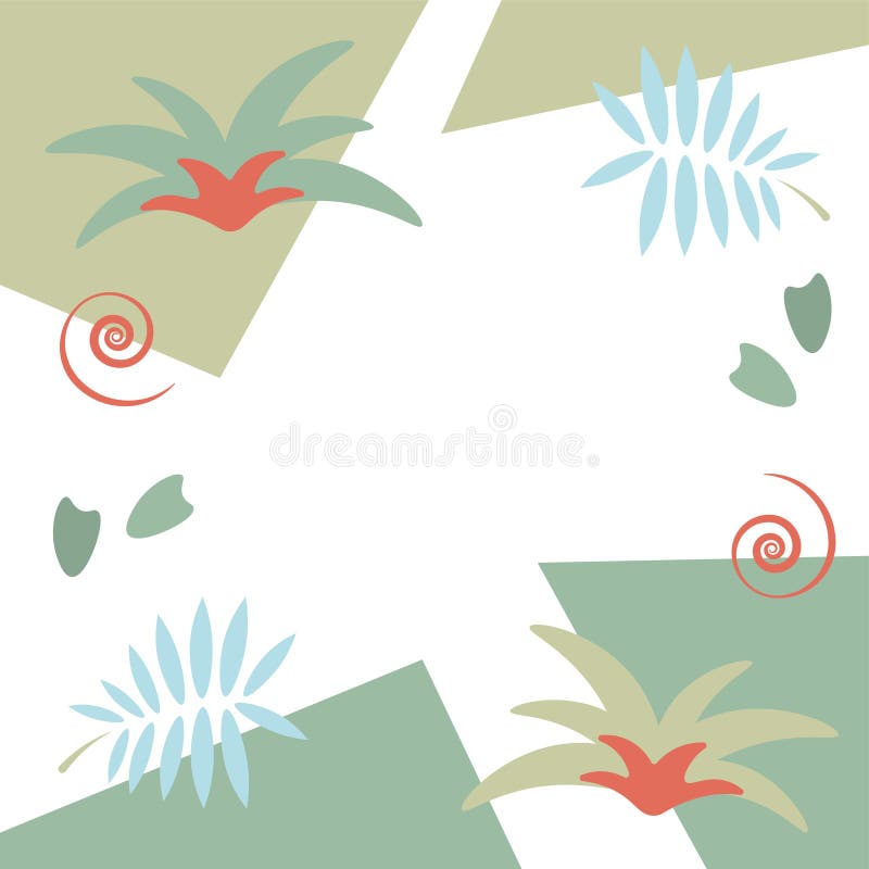 Tropical Corner Foliage Layout. Vector Stock Vector - Illustration of ...