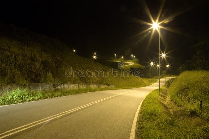 Tropical Country Road at Night Stock Photo - Image of night, roads: 9471272