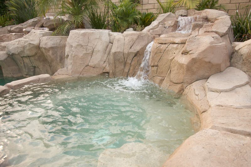Tropical Custom Pool Jacuzzi Stock Image - Image of luxury, swim: 5740283